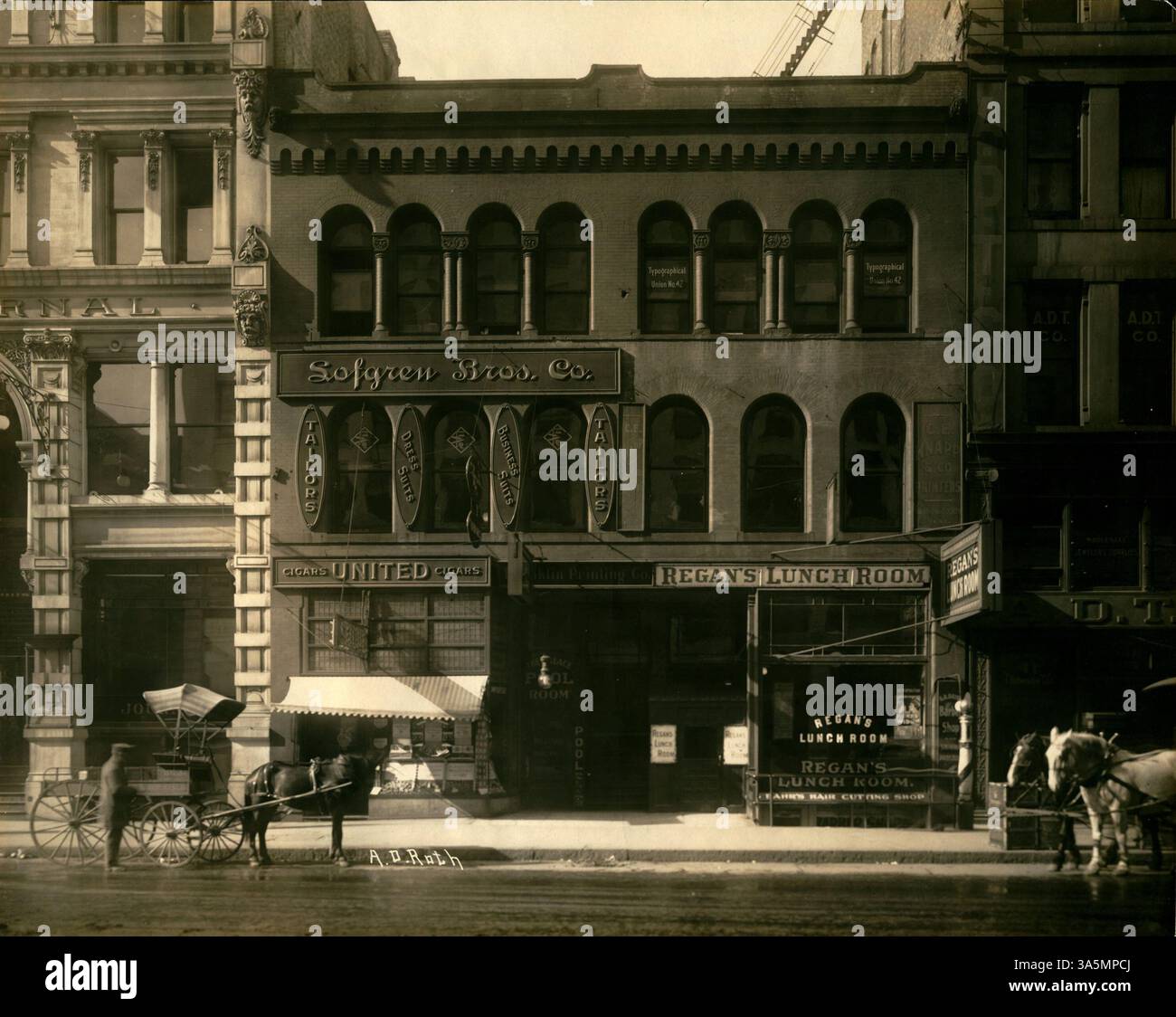 Fourth street in minneapolis is depicted with various businesses hi-res ...