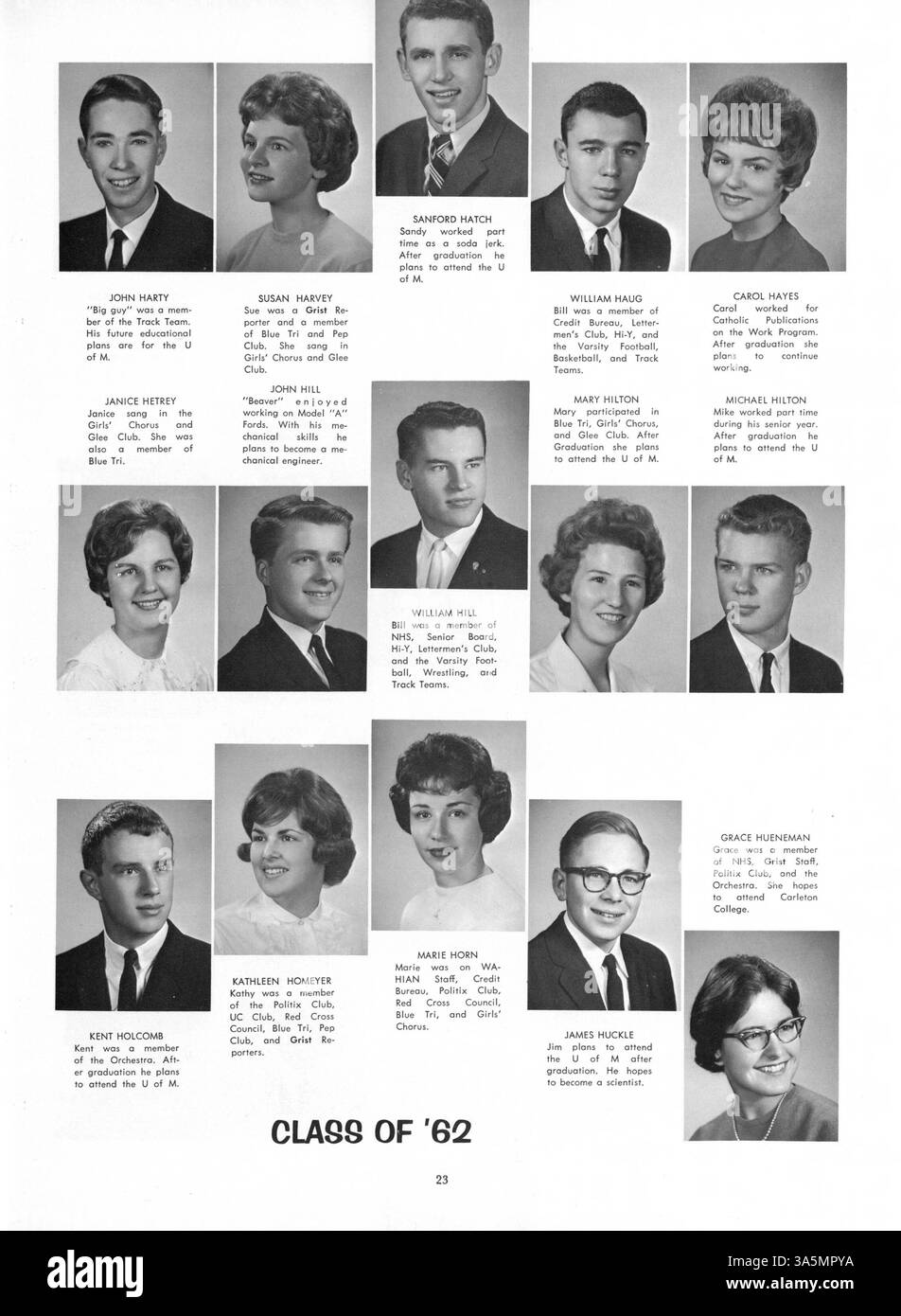 The 1962 Wahian Yearbook from Washburn High School offers a detailed ...