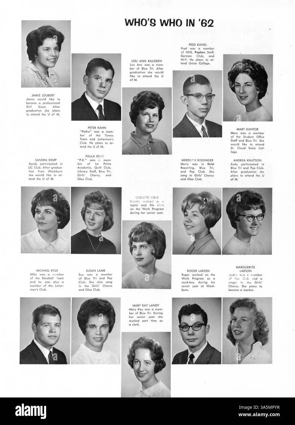 This 1962 Wahian Yearbook from Washburn High School features student ...