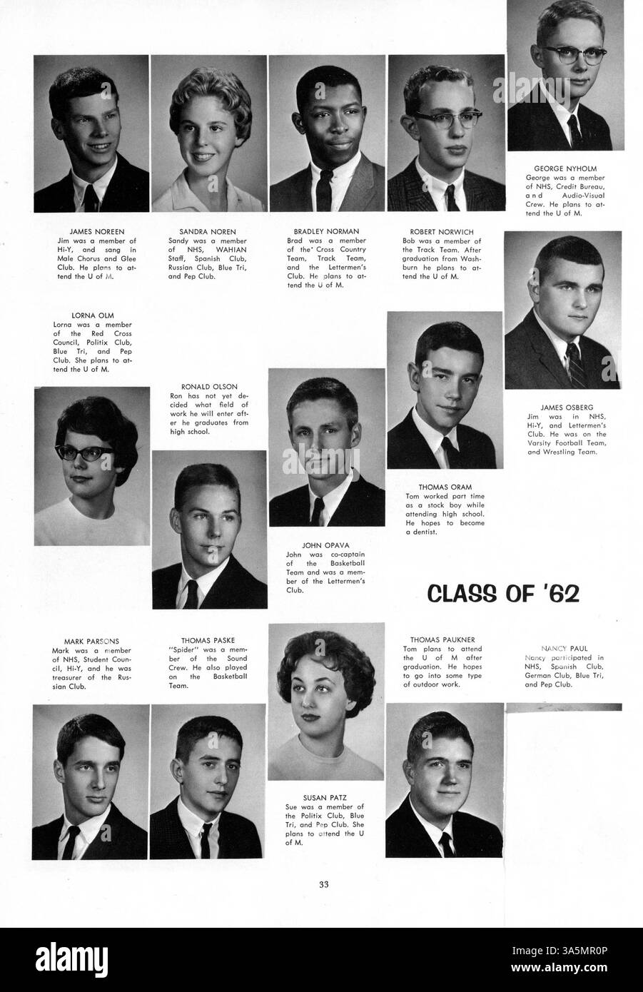 The 1962 wahian yearbook from washburn high school captures key Cut Out ...