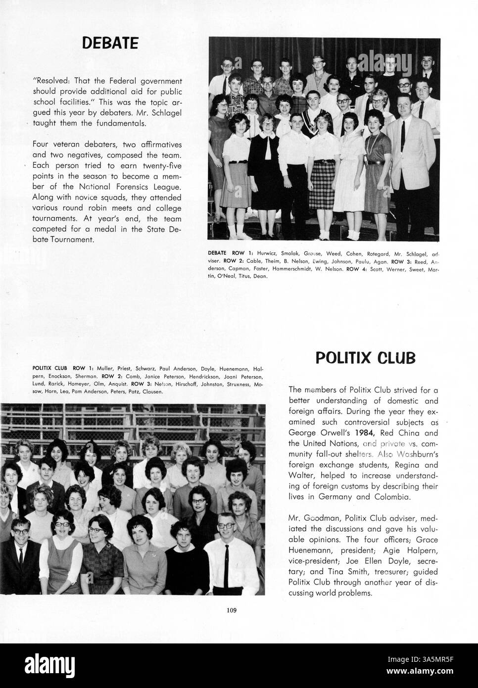 The 1962 Wahian Yearbook from Washburn High School documents the ...