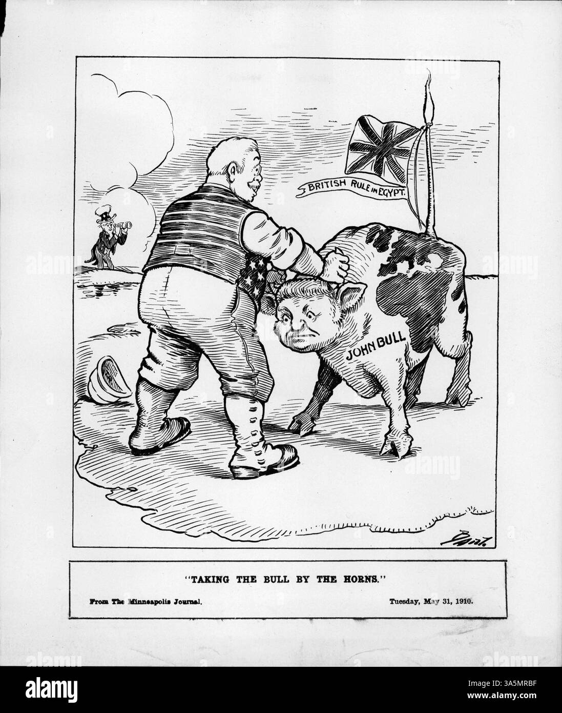 This political cartoon shows Theodore Roosevelt gripping a bull labeled ...