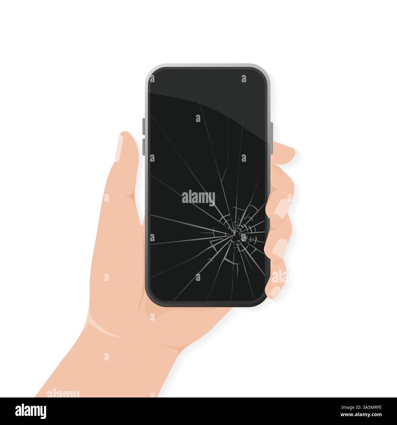 Broken glass smartphone, great design for any purposes. Hand touch screen smartphone icon ...