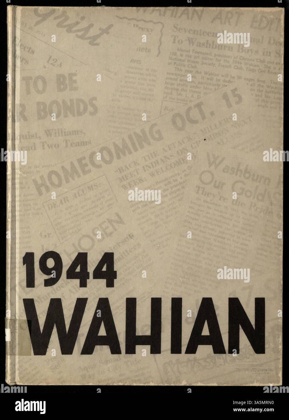 The 1944 edition of Wahian, the Washburn Yearbook, reflects the key ...
