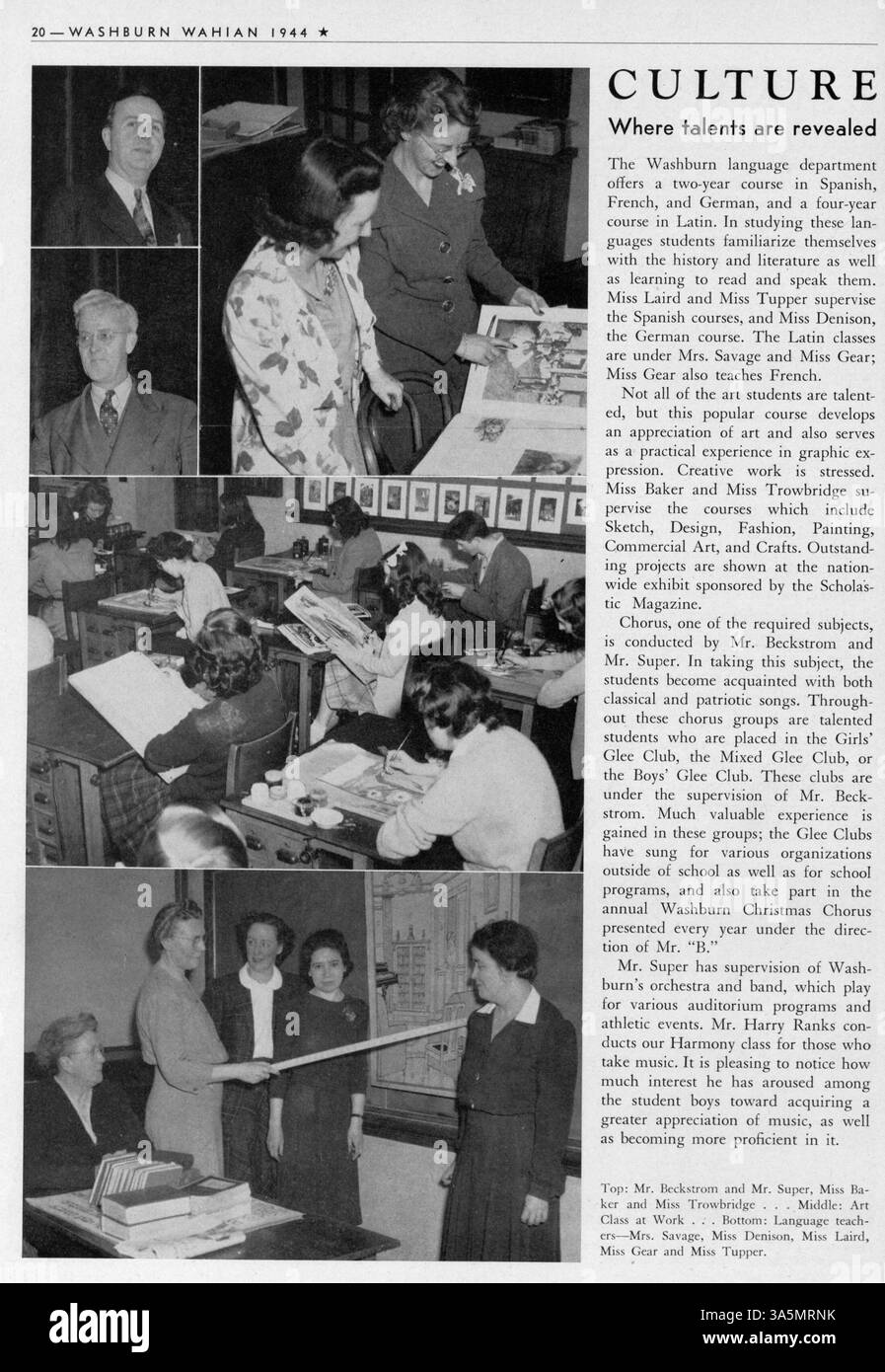 This high school yearbook from Washburn High School covers the 1943-1944 academic year ...