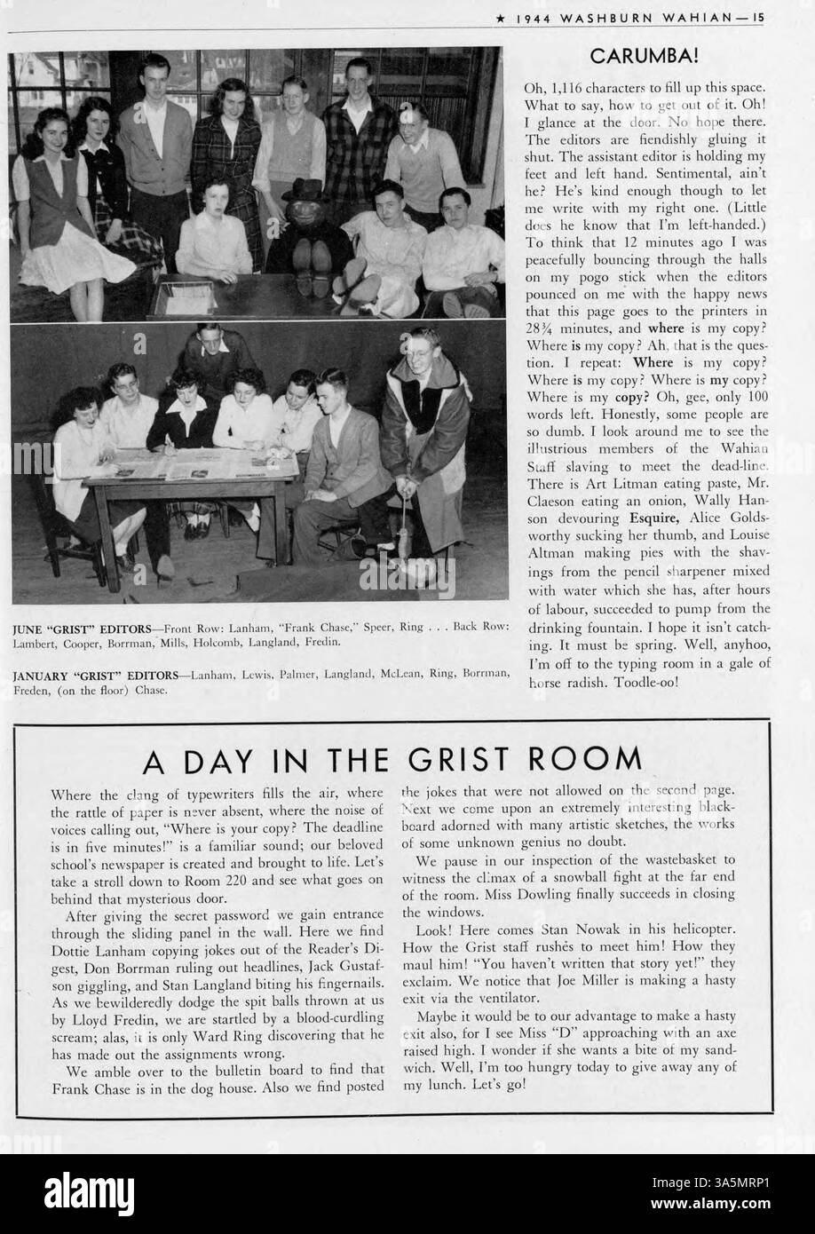 This 1944 yearbook from Washburn High School highlights the school's ...