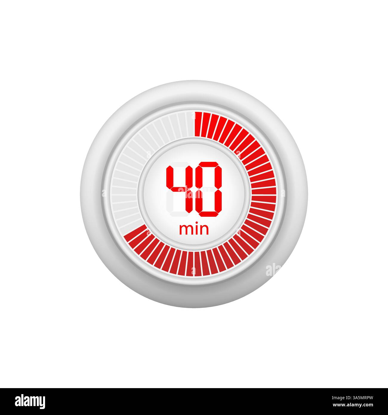 Icon of a timer with 40 minutes on the white background. Vector ...