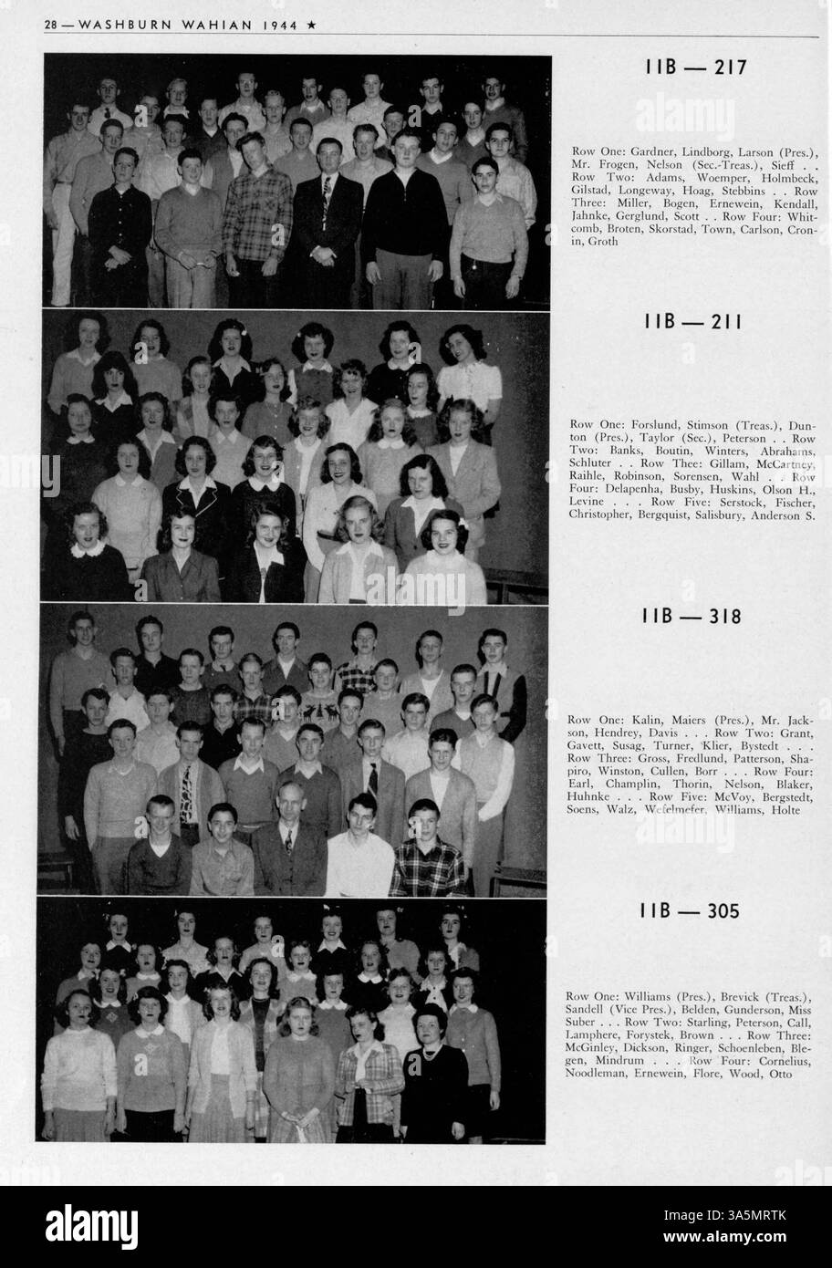 This yearbook from Washburn High School covers the 1943-1944 school year, documenting the ...