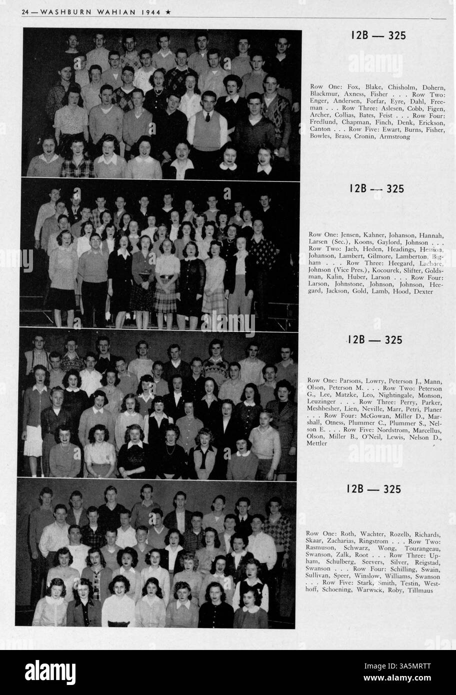 Yearbook from 1943 highlights student achievements hi-res stock ...