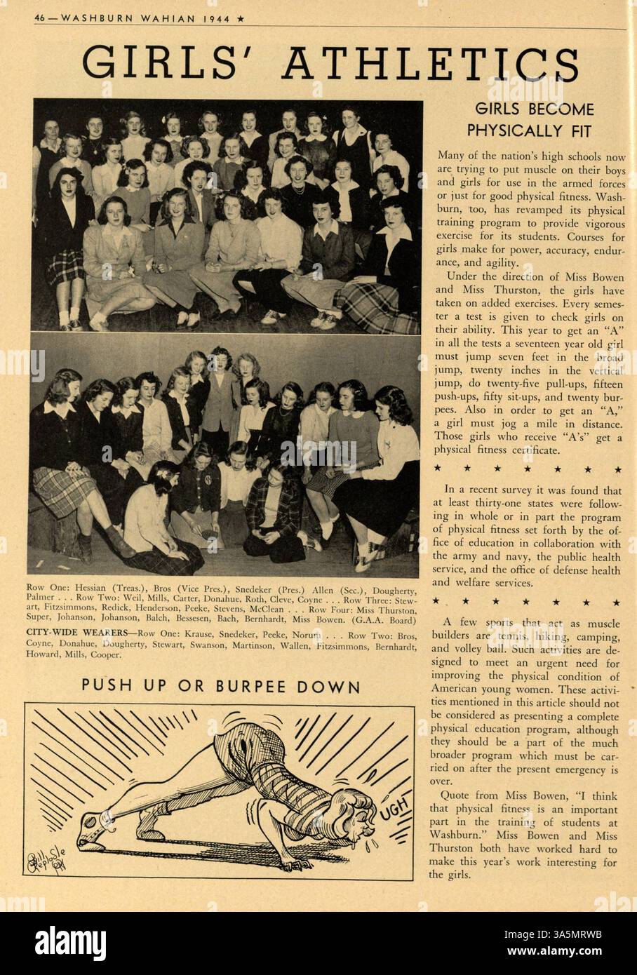 The 1944 Wahian yearbook from Washburn High School provides an overview ...