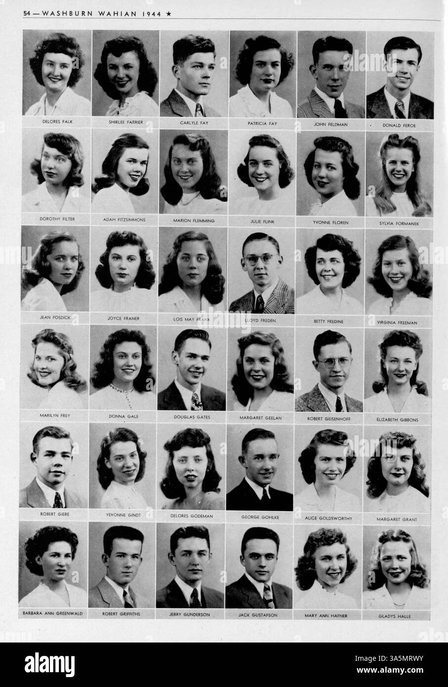 The 1944 Wahian yearbook from Washburn High School provides a detailed ...