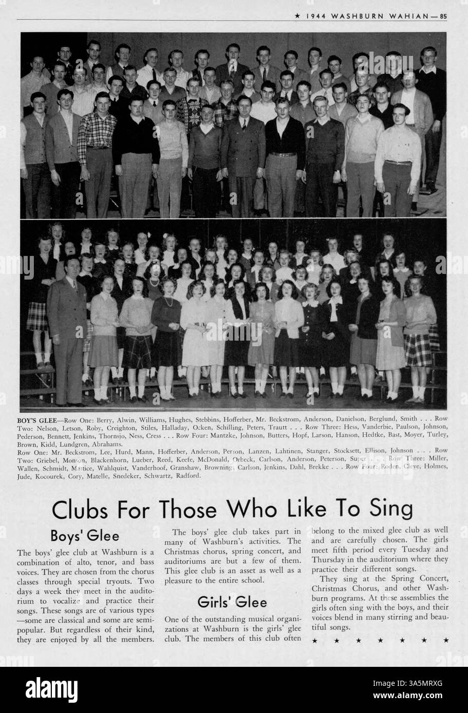 Athletic life during the 1943 1944 school year hi-res stock photography ...