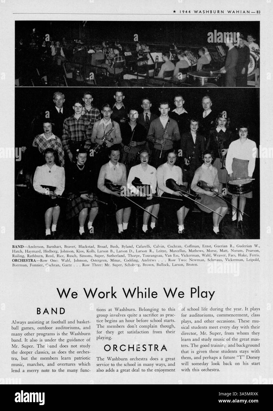 The 1944 wahian yearbook from washburn high school chronicles th hi-res ...