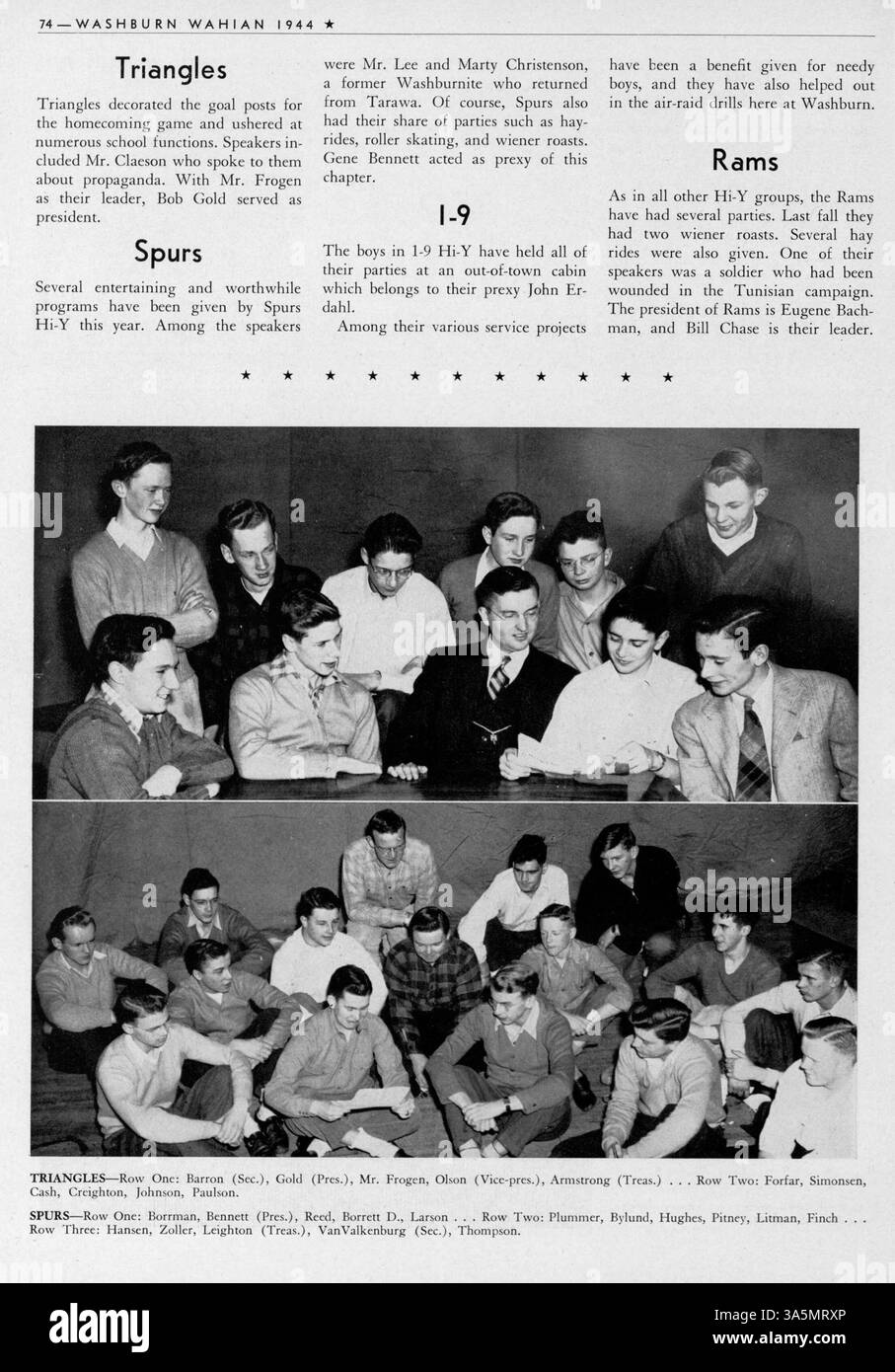 This 1944 Wahian yearbook from Washburn High School provides a ...