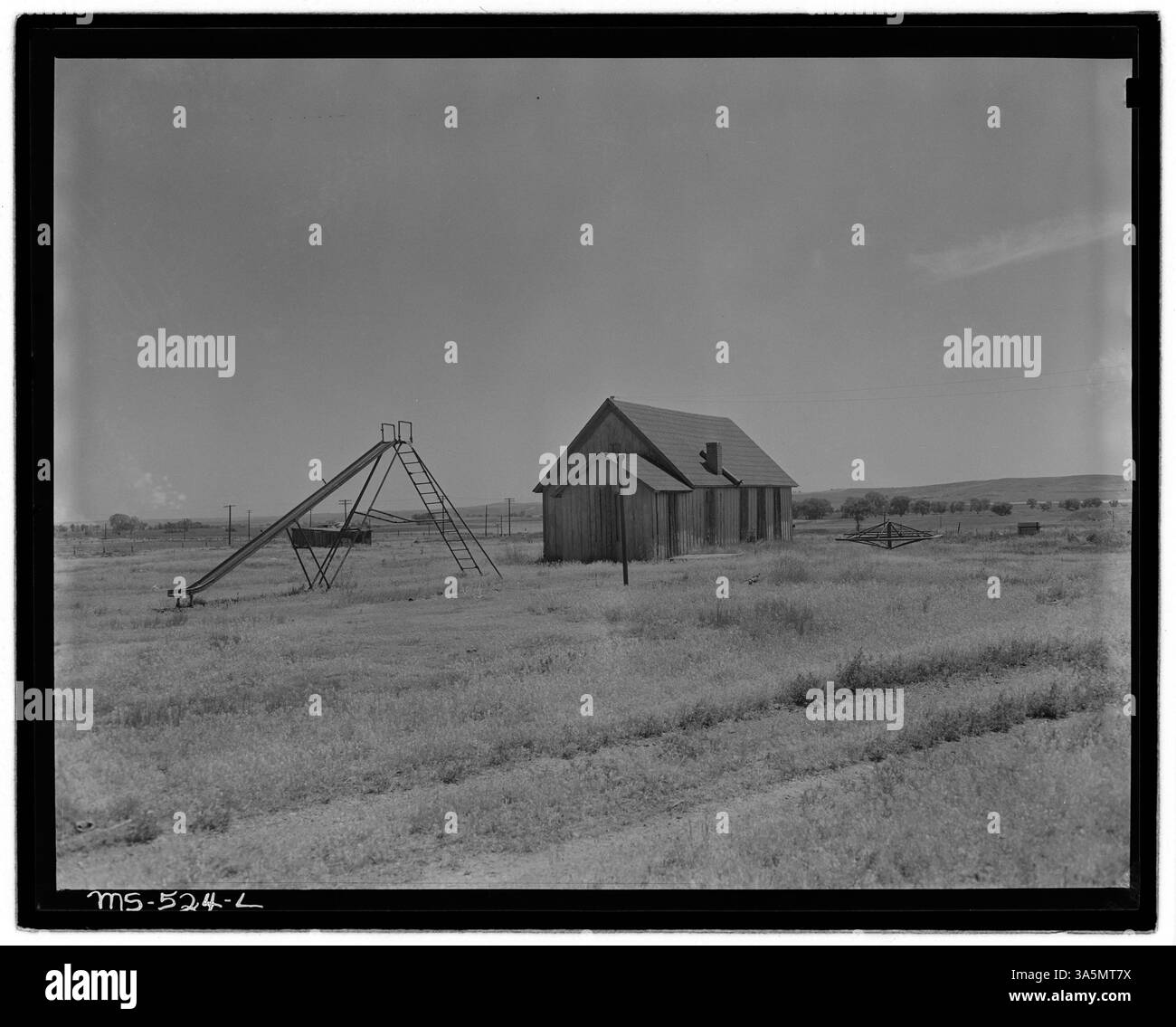 A schoolhouse and playground for the children of miners at National ...