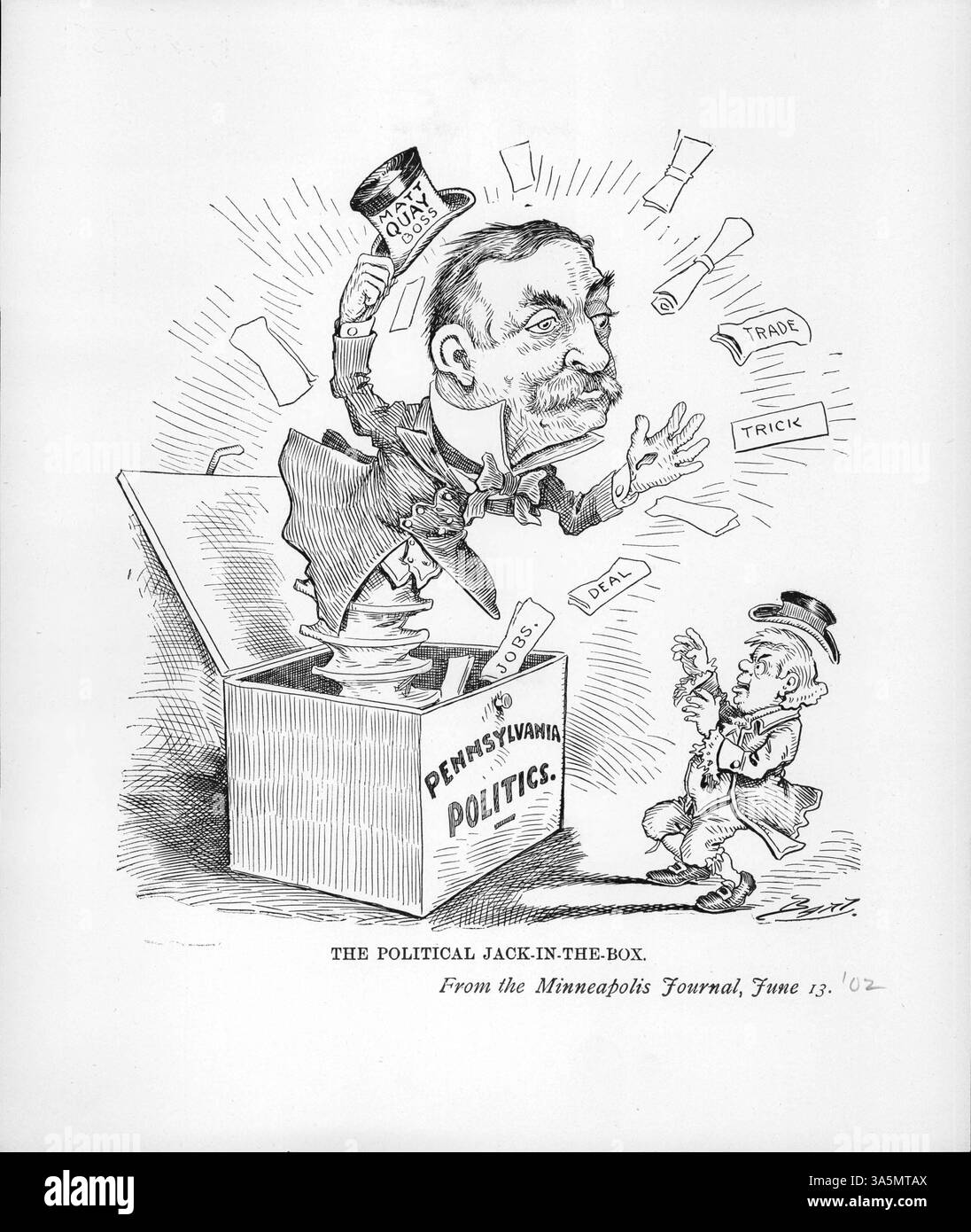 The Political Jack-In-The-Box cartoon depicts Matt Quay emerging as the ...