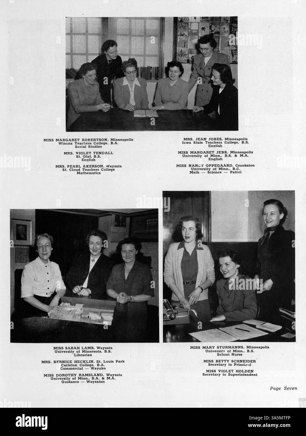 The 1951 Wayzata High School Yearbook, documenting the students ...