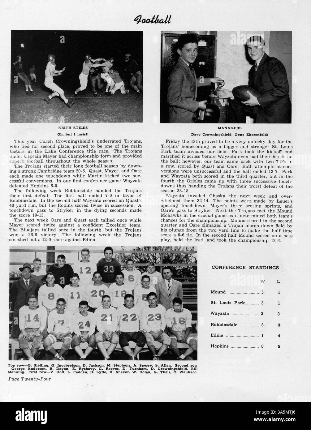 The 1951 Wayzata High School Yearbook, The Wayako, documents the ...