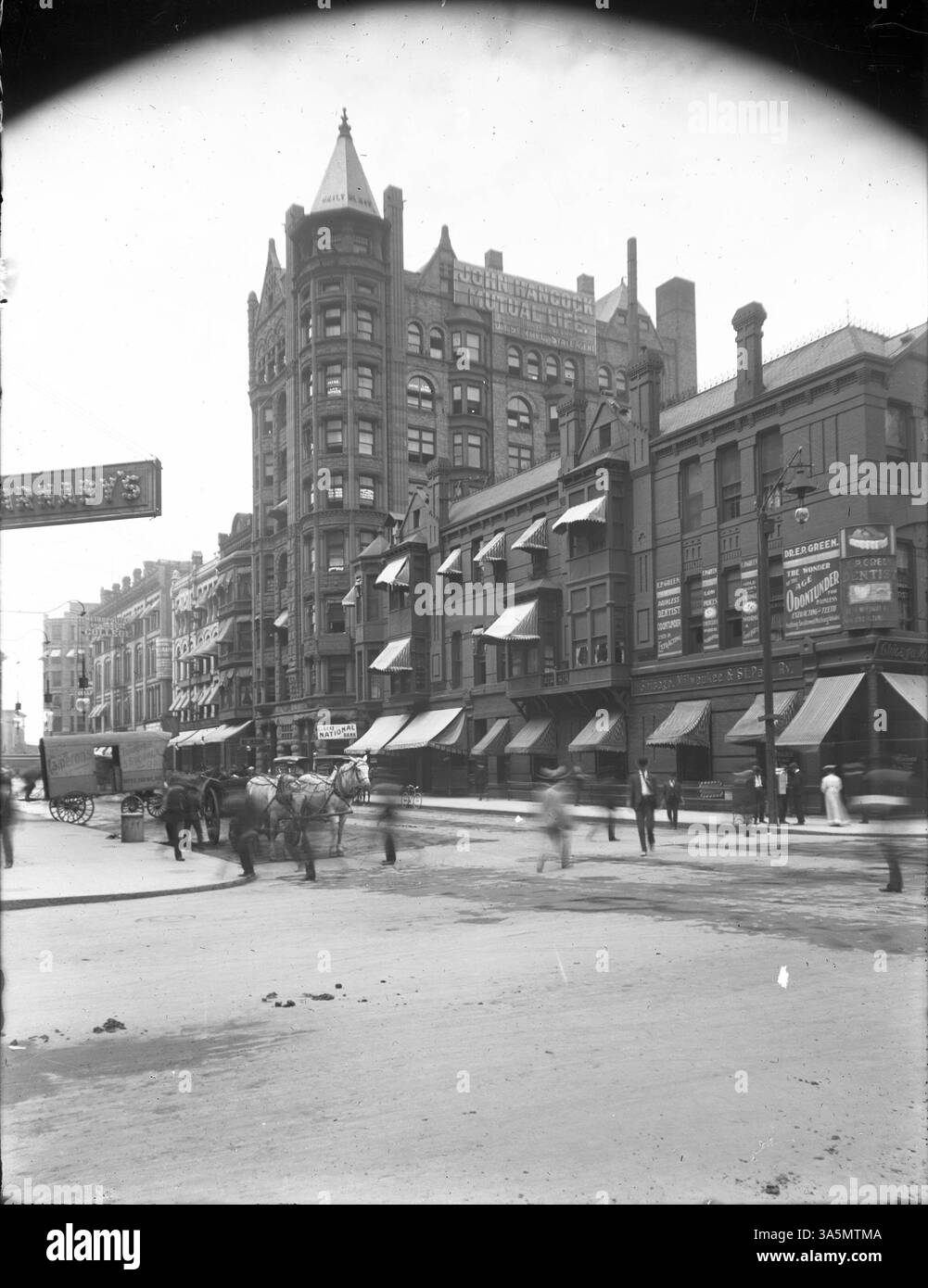 This historical photo shows the area between Nicollet and Hennepin ...