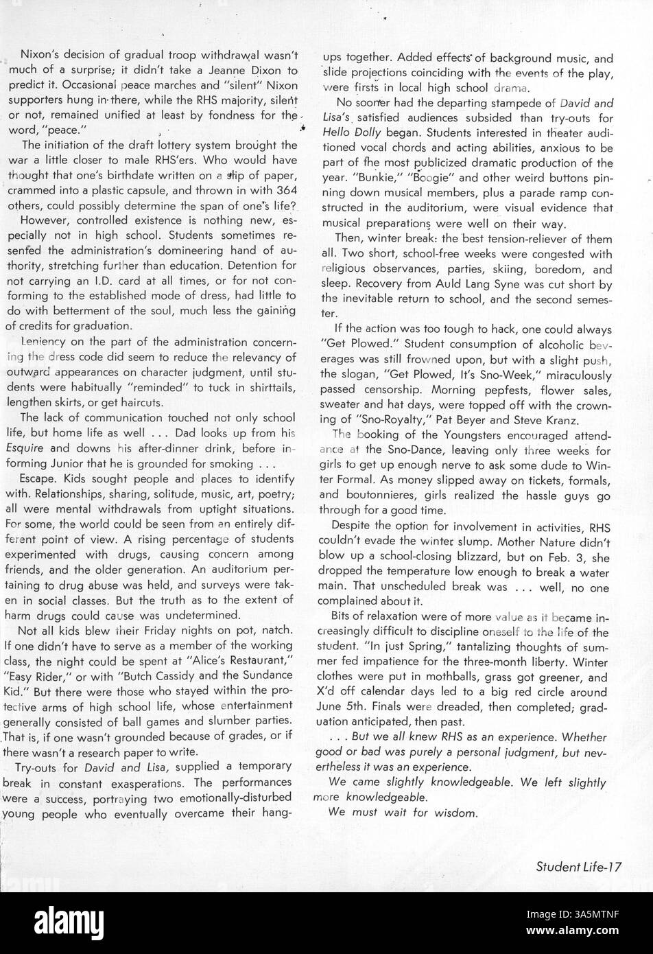 The 1970 Robbinsdale High School Yearbook, Robin 70, highlights student ...