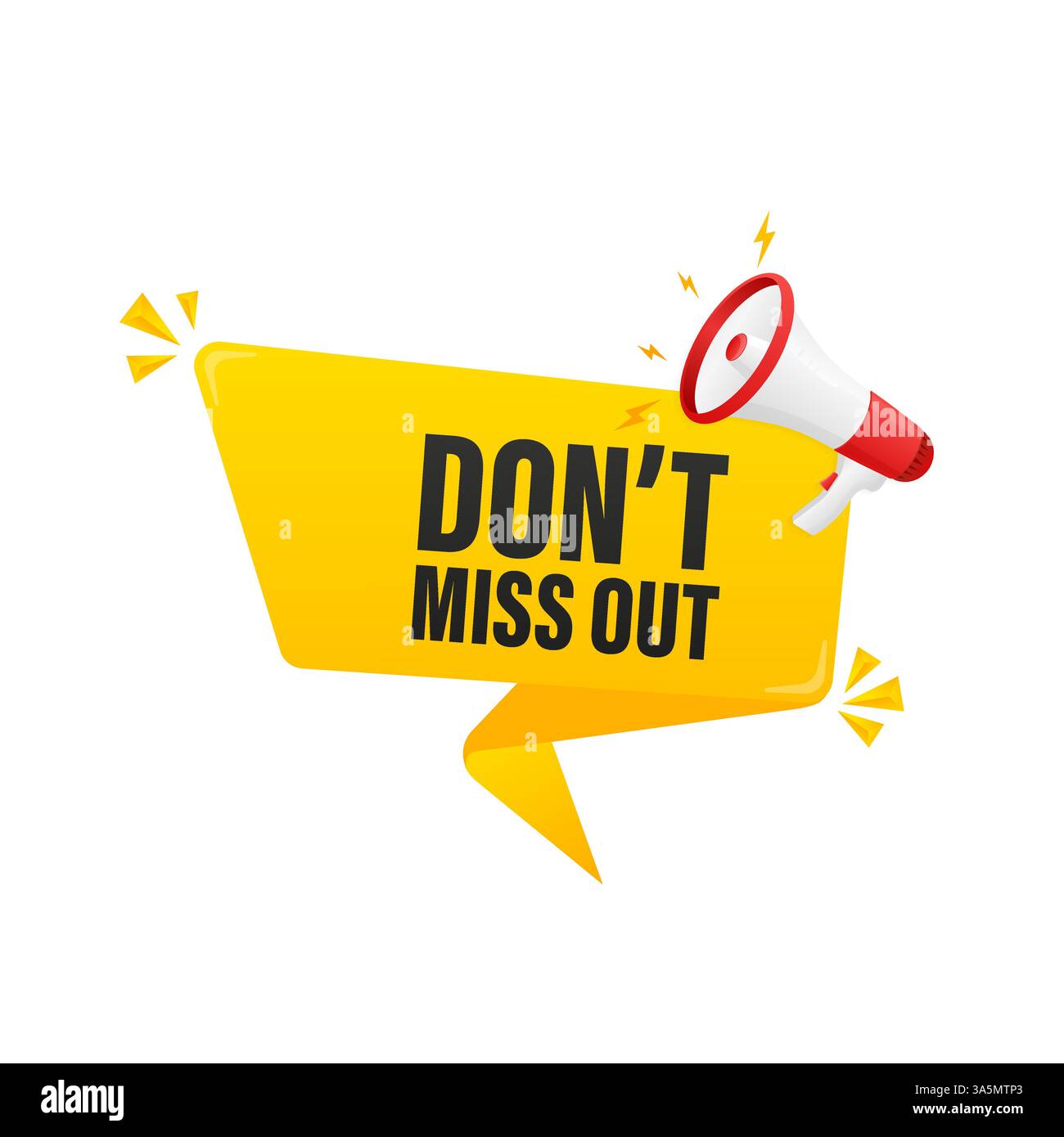 Do not miss out megaphone on white background for flyer design. Vector ...