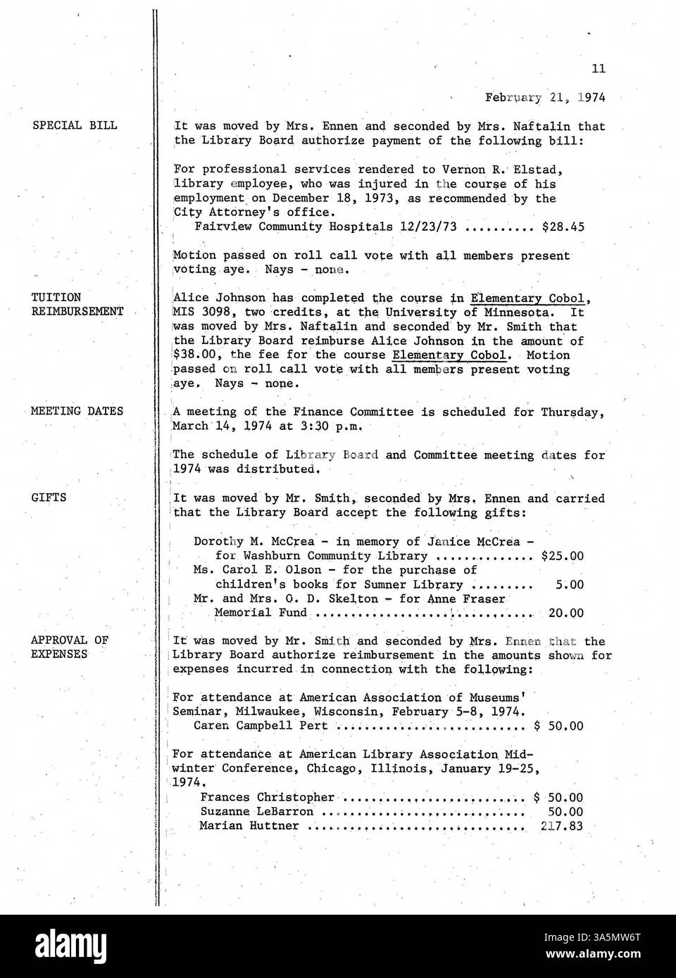 This document records the minutes of the 1974 minneapolis public hi-res ...