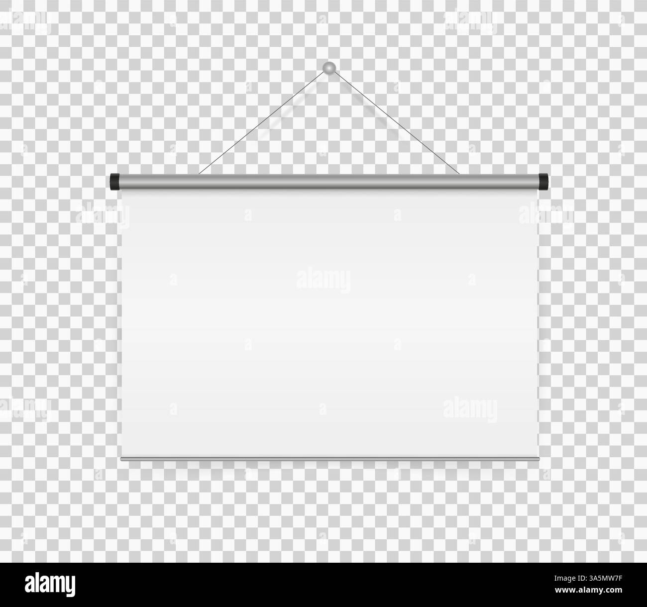 Projector screen on white background. Vector mock up illustration ...