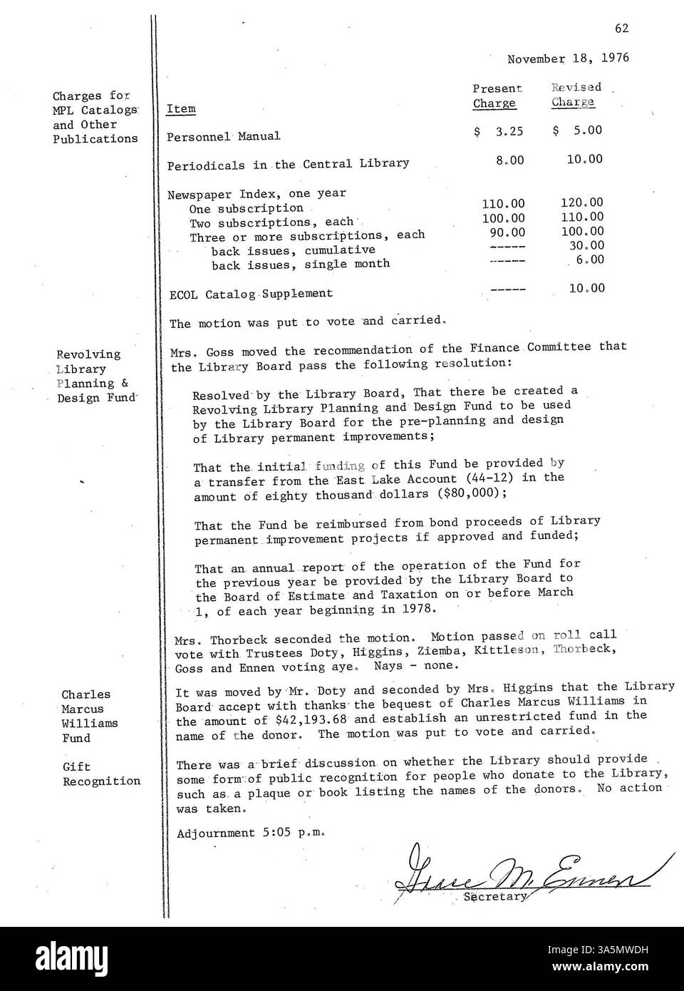 These 1976 meeting minutes from the Minneapolis Public Library Board of ...