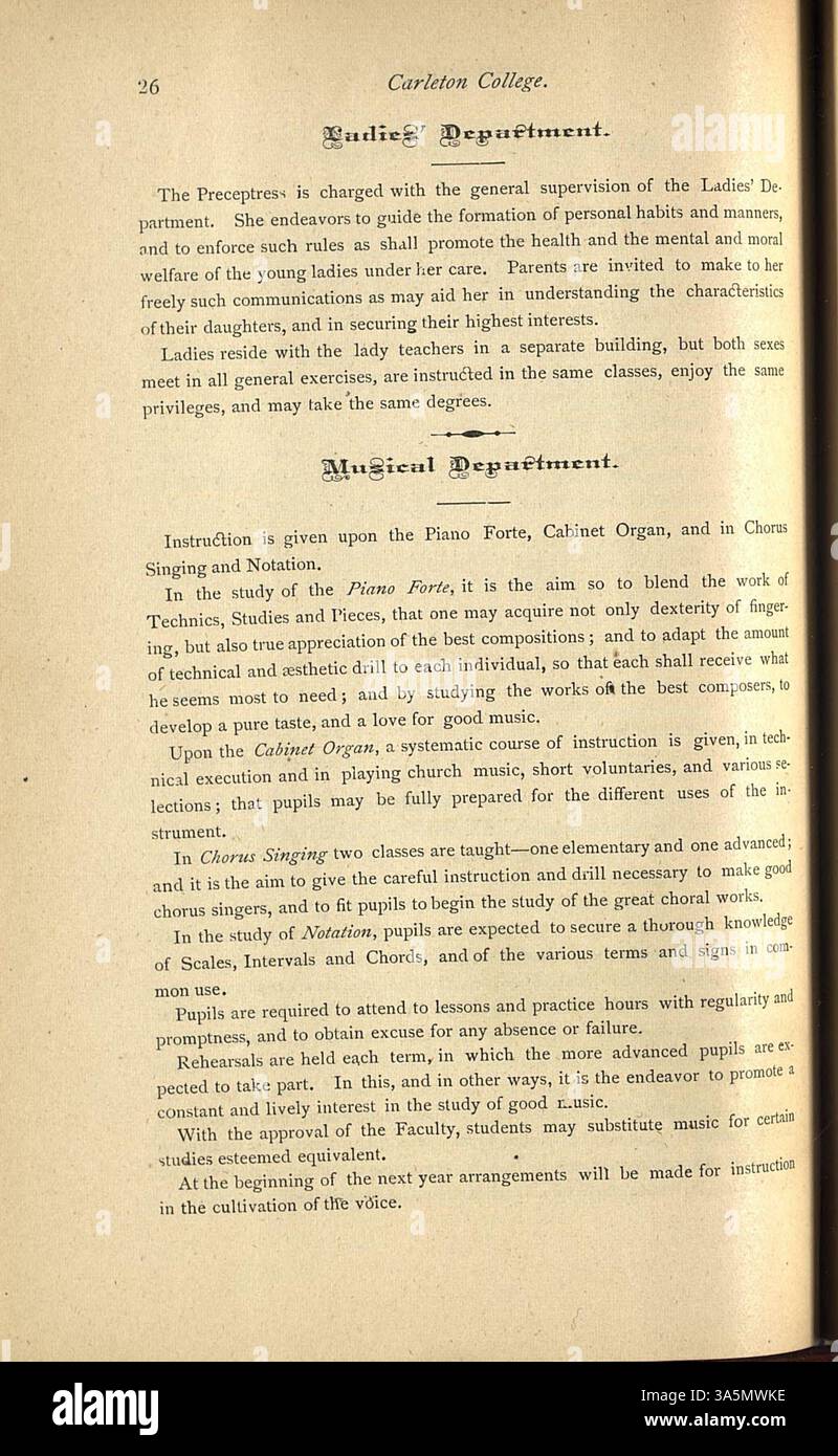 Carleton College's 1875-1876 catalog provides a detailed list of courses, student roll, faculty ...