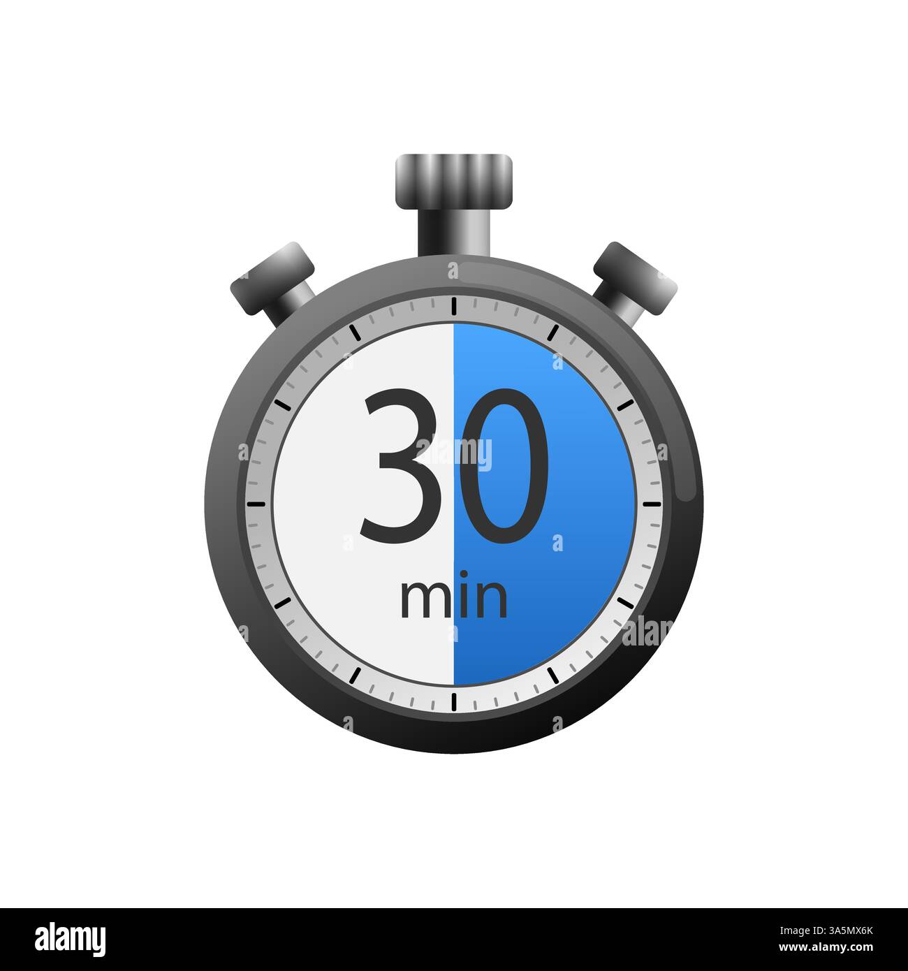 Icon of a timer with 30 minutes on the white background. Vector ...