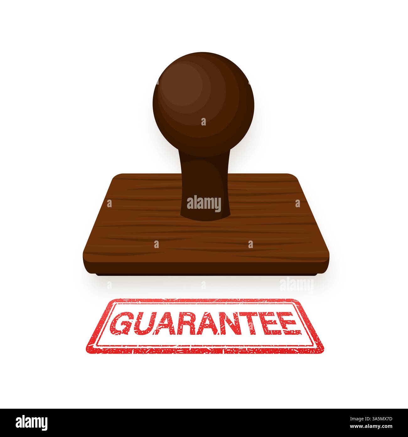 Vintage icon. Guarantee red stamp isolated on white background. Vector ...