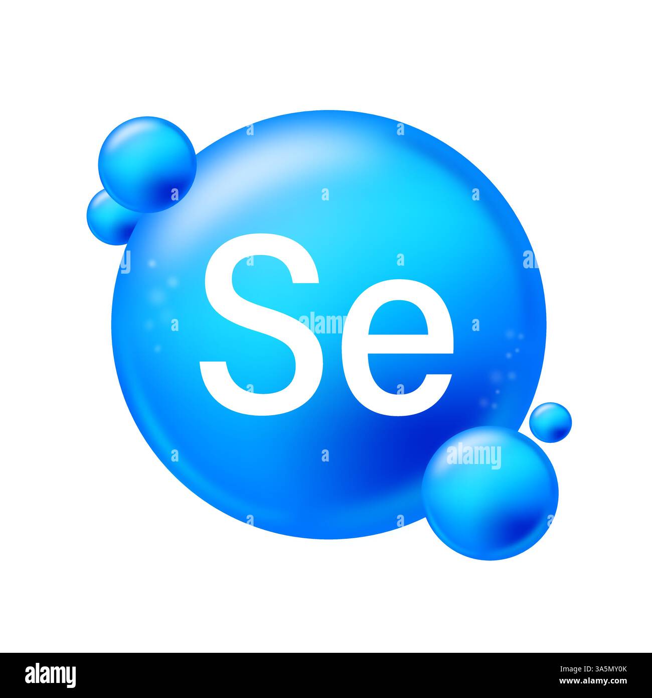 Selenium, Se. Icon structure chemical element round shape circle light ...