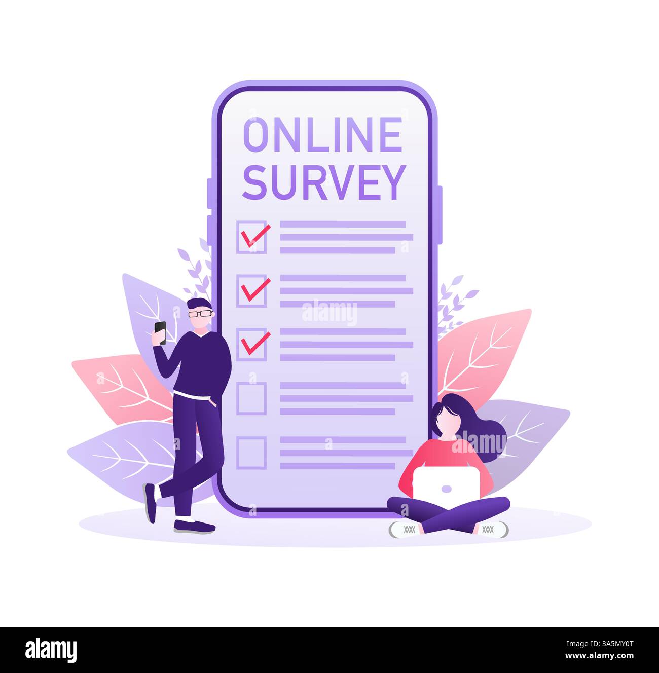Line online survey people, great design for any purposes. Smartphone ...