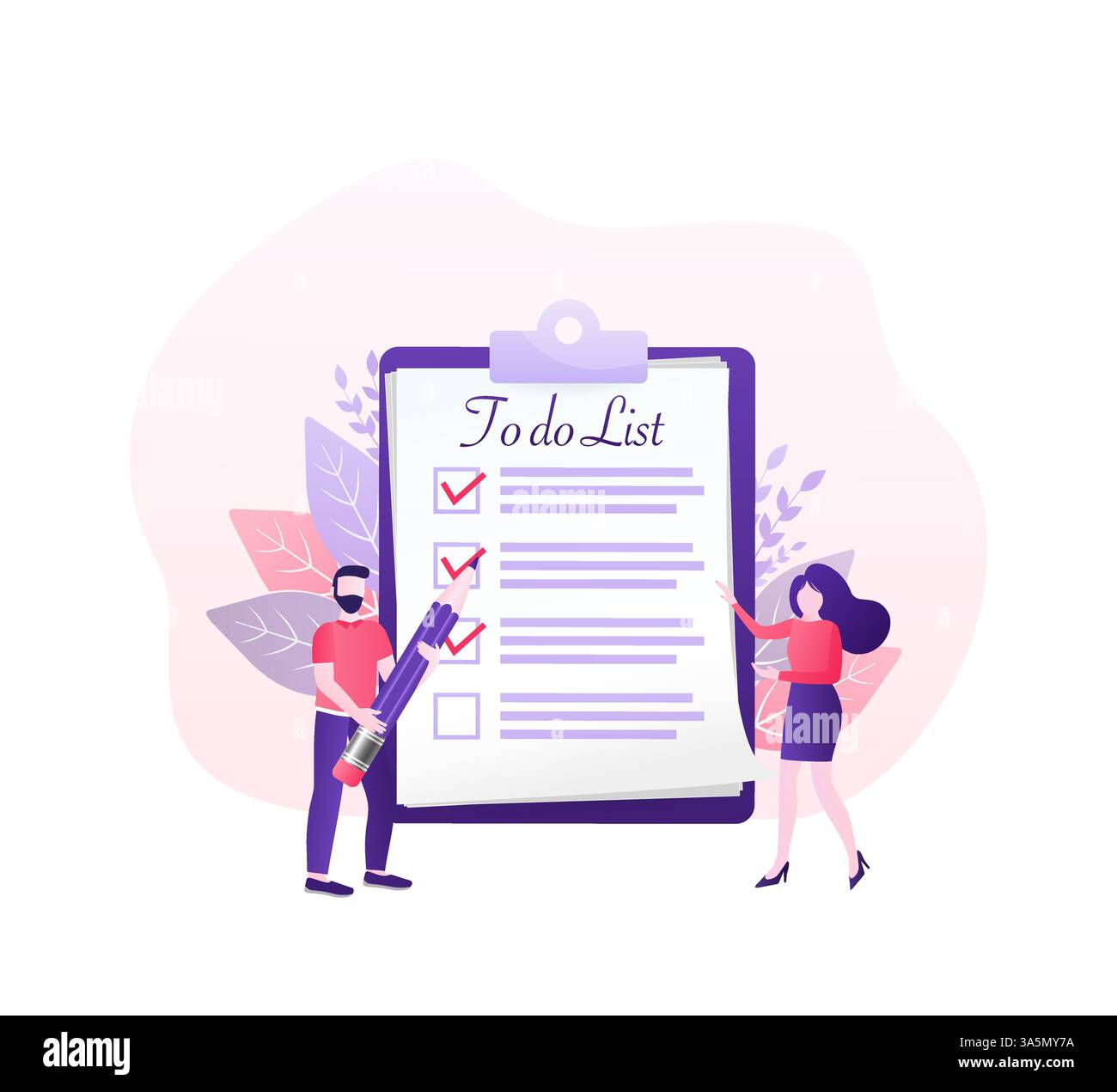 To do list people on white background. Cartoon character. Survey vector ...