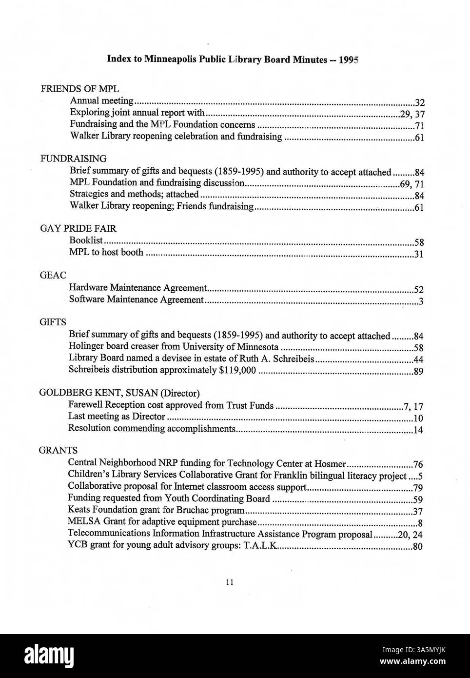 The 1995 minutes from the Minneapolis Public Library Board of Directors ...