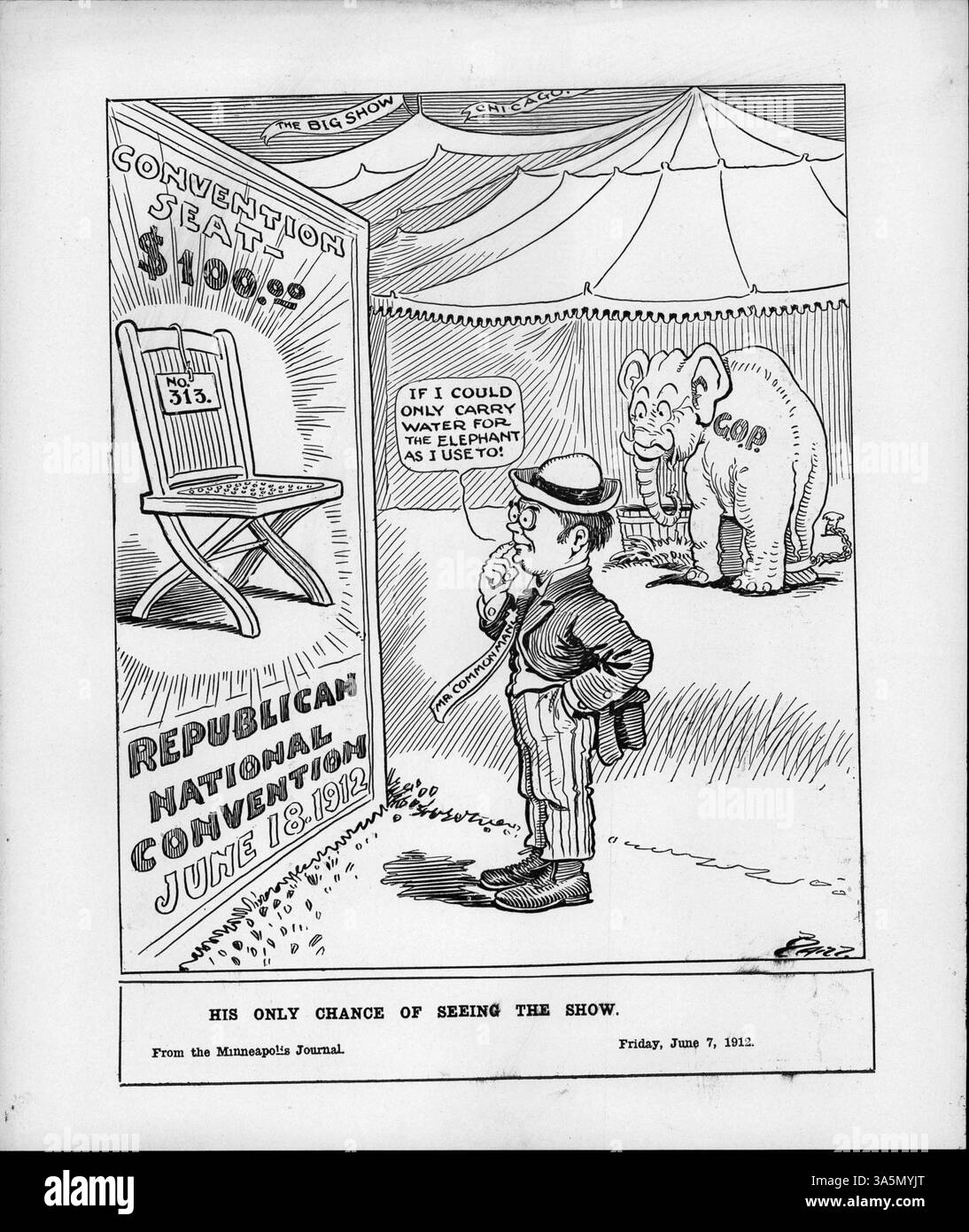 Reflecting on his past with the circus hi-res stock photography and ...