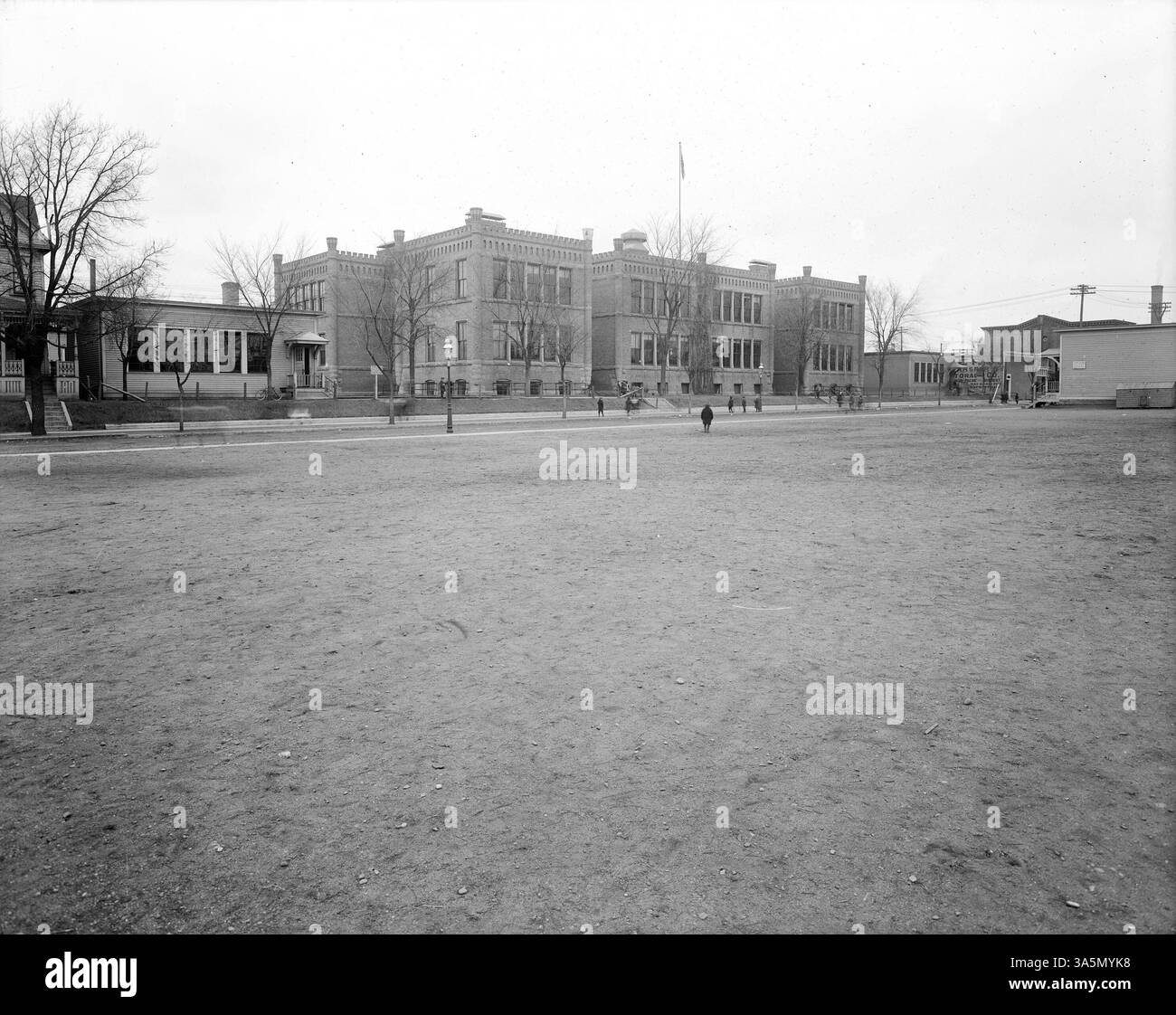 This image of Calhoun School shows the three portable sectional ...