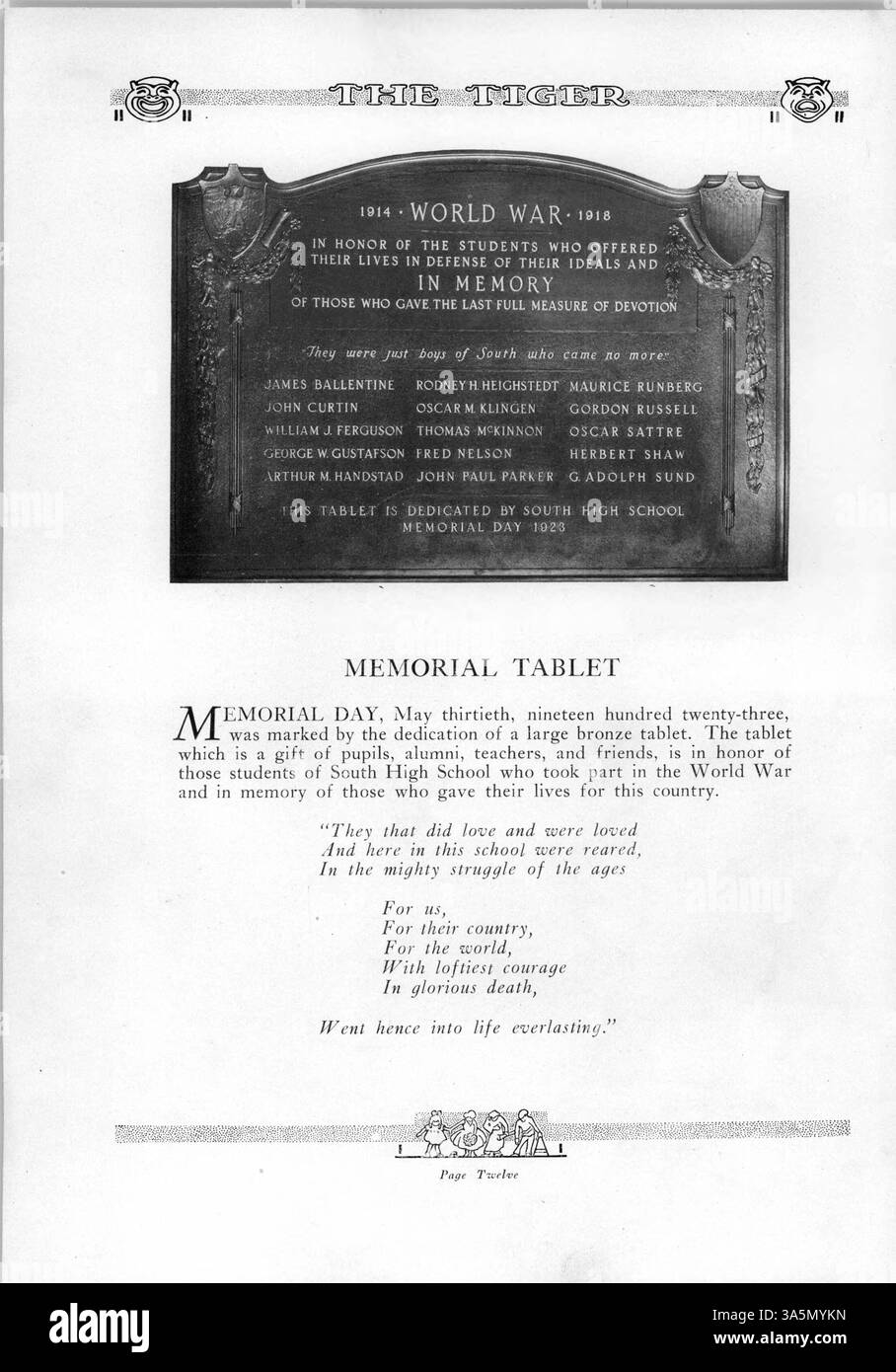 This historical yearbook from South High School in 1924, 'Tiger ...
