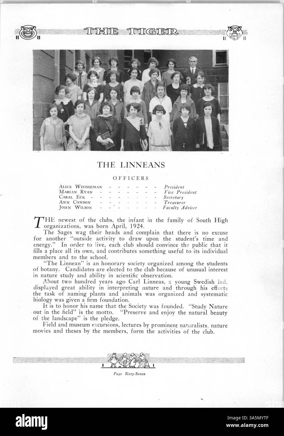 The 1924 tiger yearbook from south high school features students hi-res ...