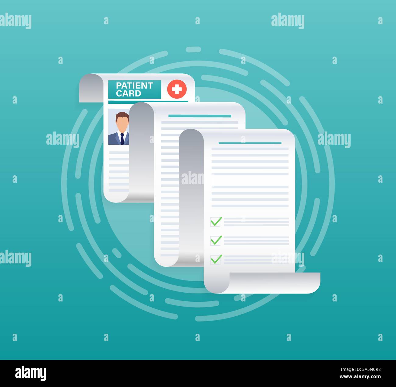 Patient card. Document concept. Pharmacy concept. Health insurance ...