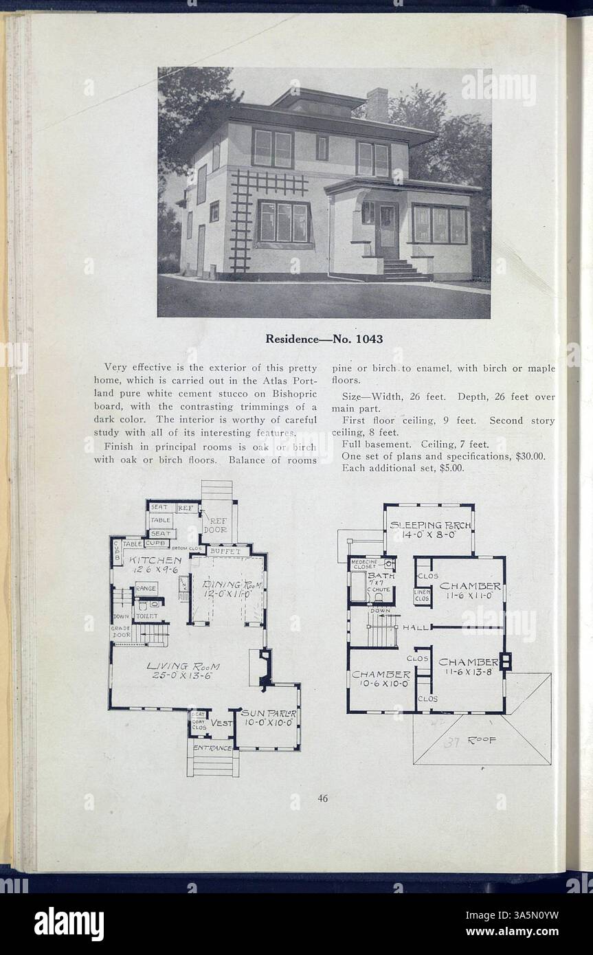 A compilation of original home designs, featuring photographs and floor ...