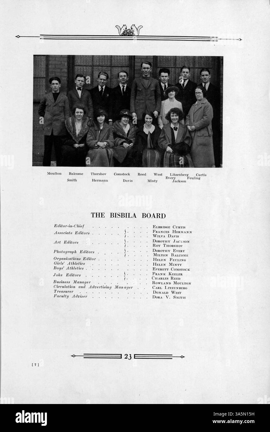 This high school yearbook, Bisbila, from 1923 documents the students ...