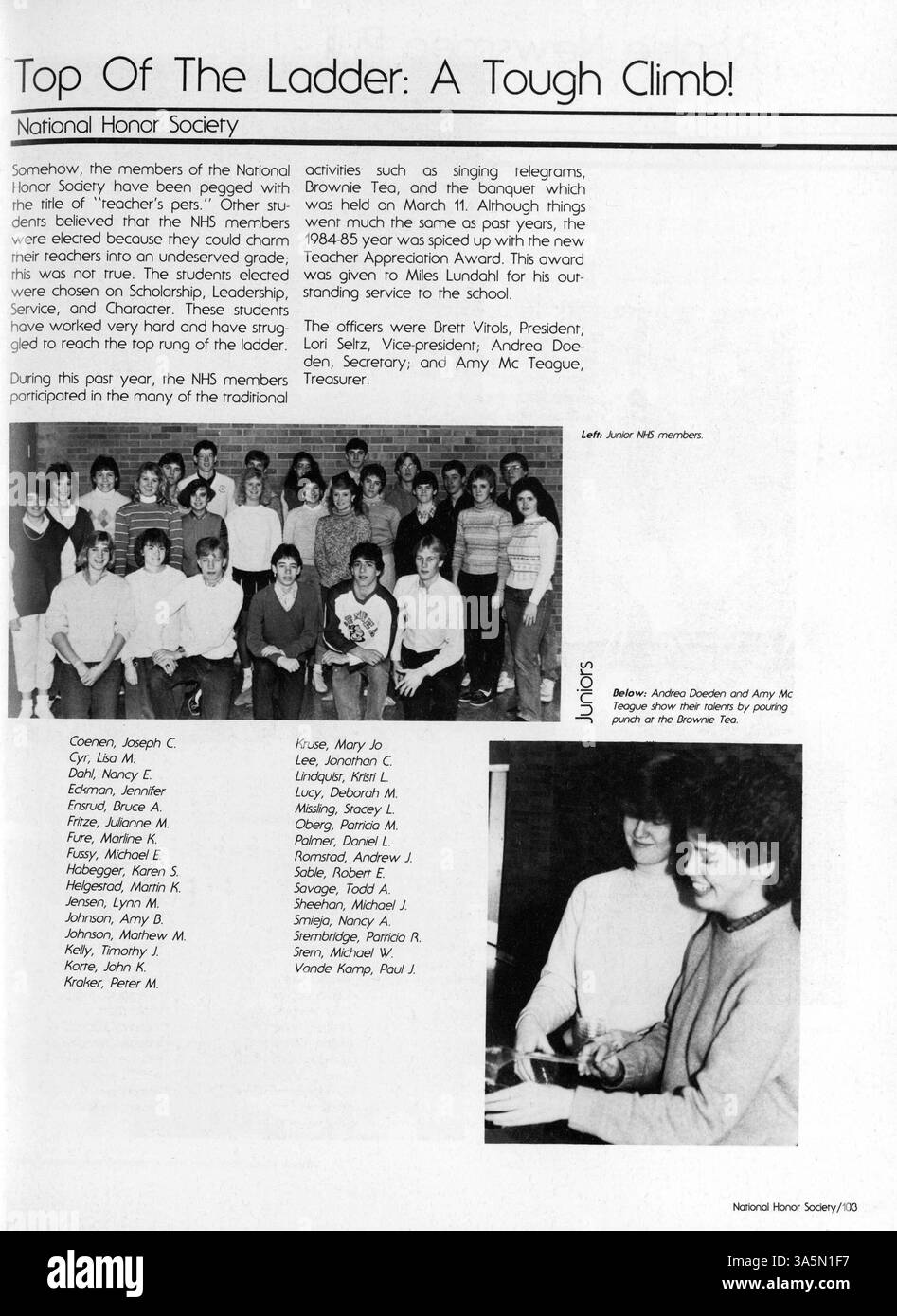 1985 yearbook hi-res stock photography and images - Alamy