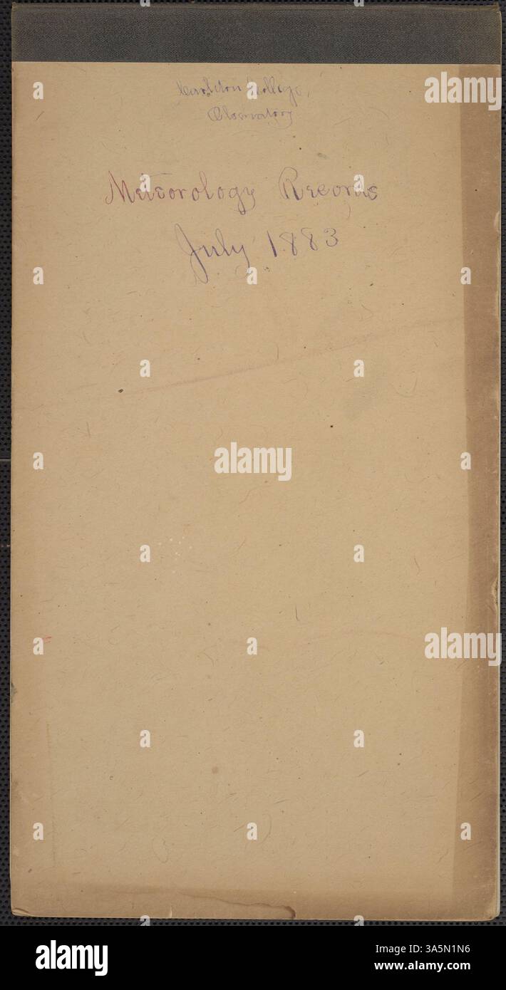 The Carleton College weather diaries from July 1883 recorded daily ...