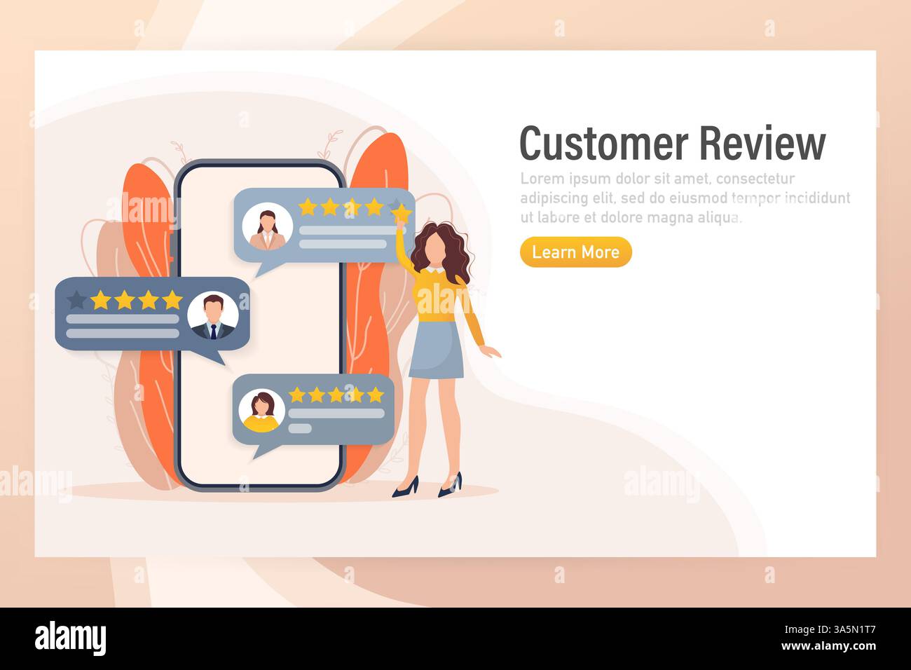 Customer review, great design for any purposes. Flat illustration with ...