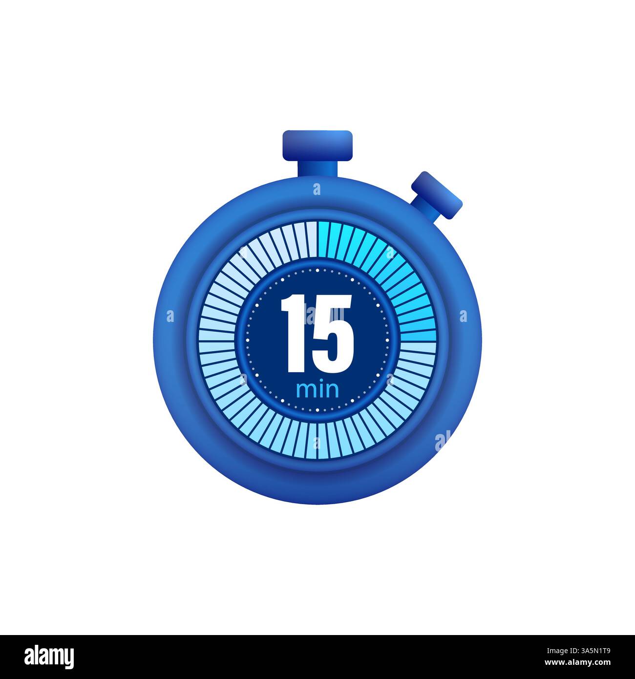 Icon of a timer with 15 minutes on the white background. Vector ...