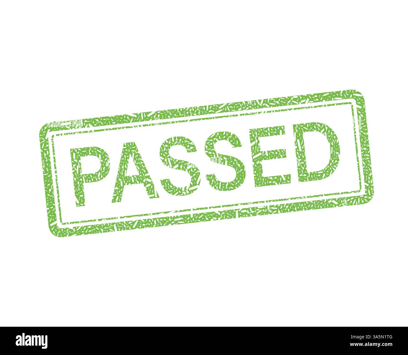 Abstract green passed stamp for print design. Vector illustration isolated. Business vector icon ...