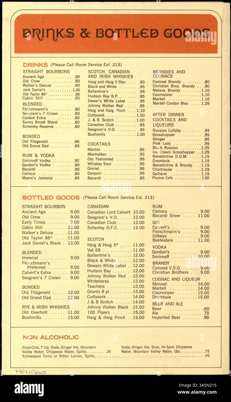 This 1960s Leamington Hotel room service menu offers a diverse ...