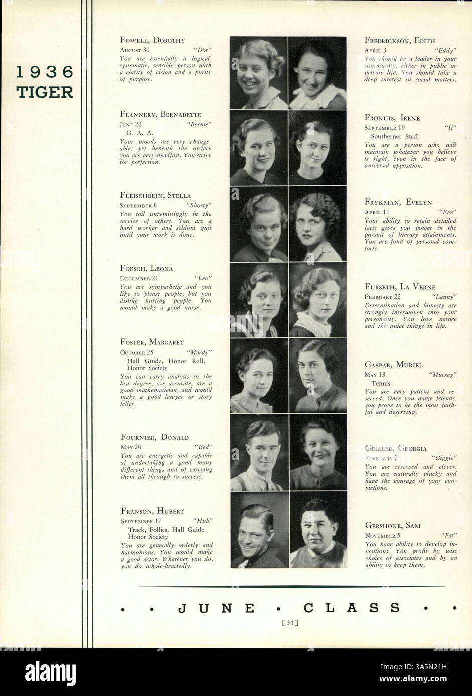 The 1936 'Tiger' Yearbook highlights student achievements in academics ...