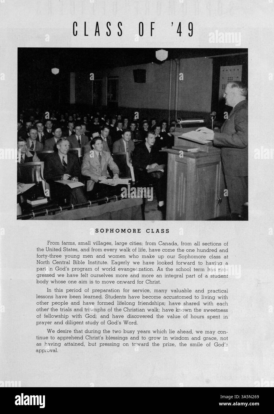 This yearbook from North Central Bible Institute details the events, academic work, and student ...